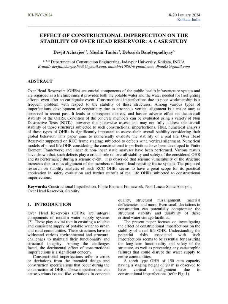 Iciiwc24 - Effect of Constructional Imperfection - Ohr | PDF | Civil ...