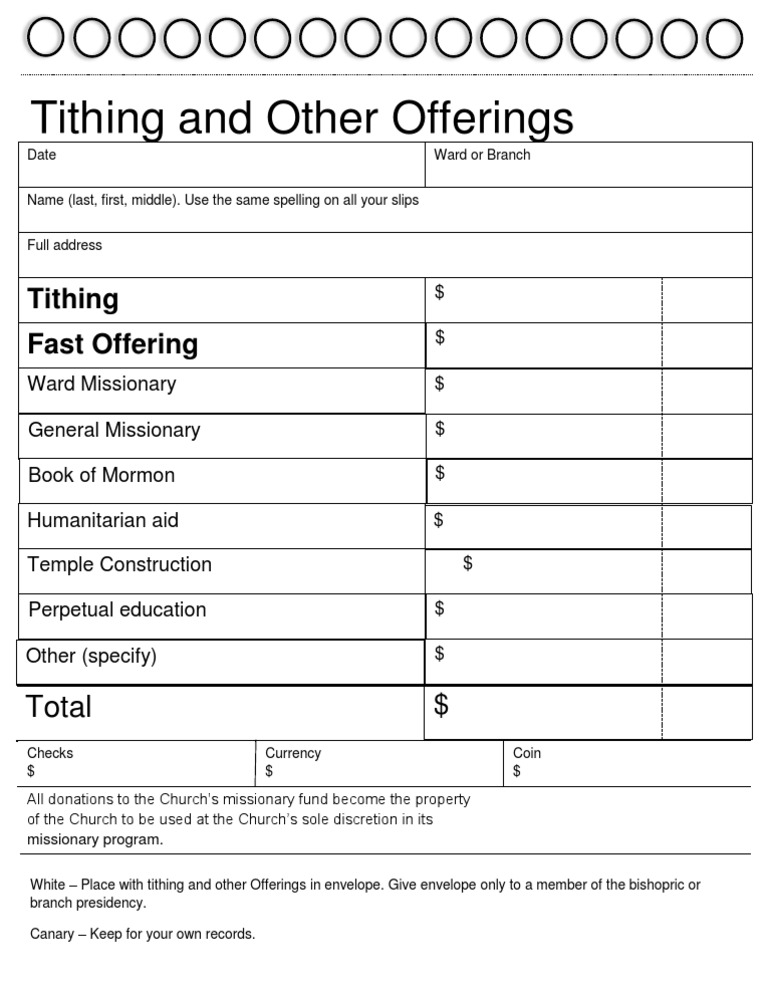 Tithing Slip | PDF