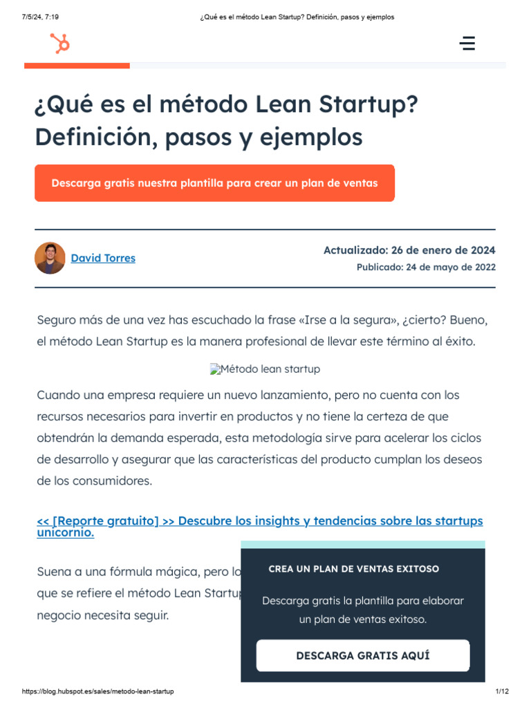 ¿Qué Es El Método Lean Startup - Definición, Pasos y Ejemplos | Descargar gratis PDF | Lean ...