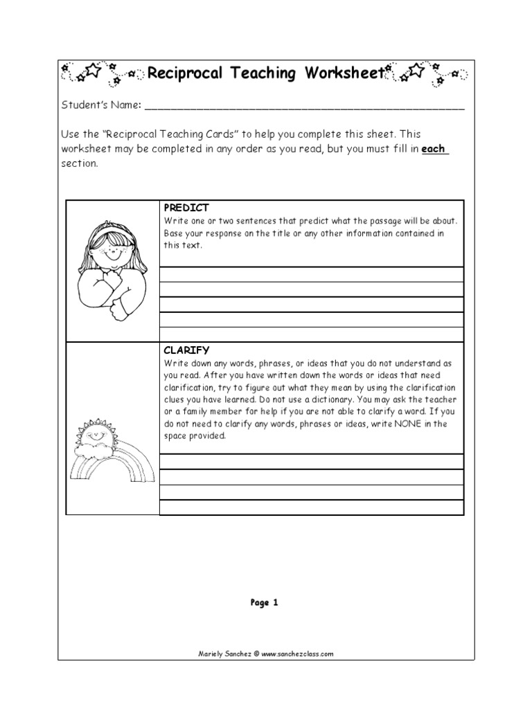 Reciprocal Worksheet | PDF