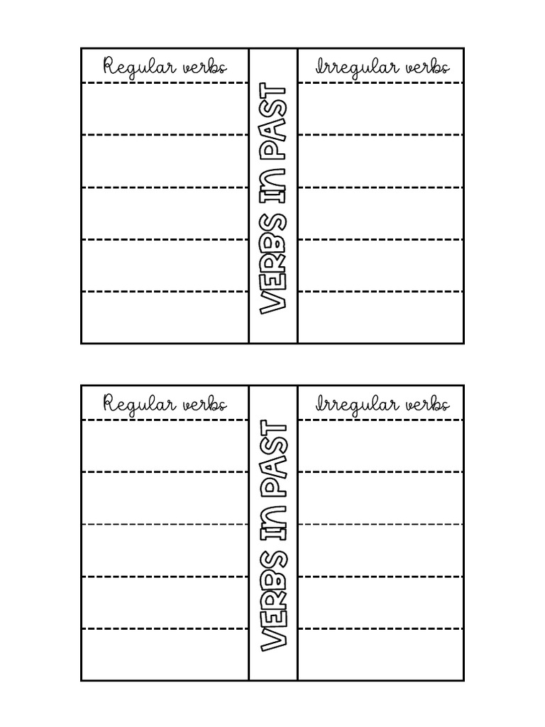 2 Verbs in Past Flapbook | PDF