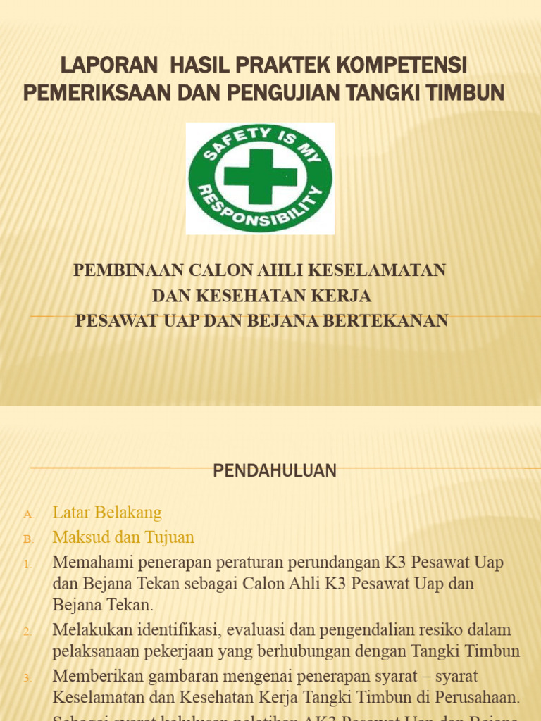 Pemeriksaan Tangki Timbun K3 | PDF
