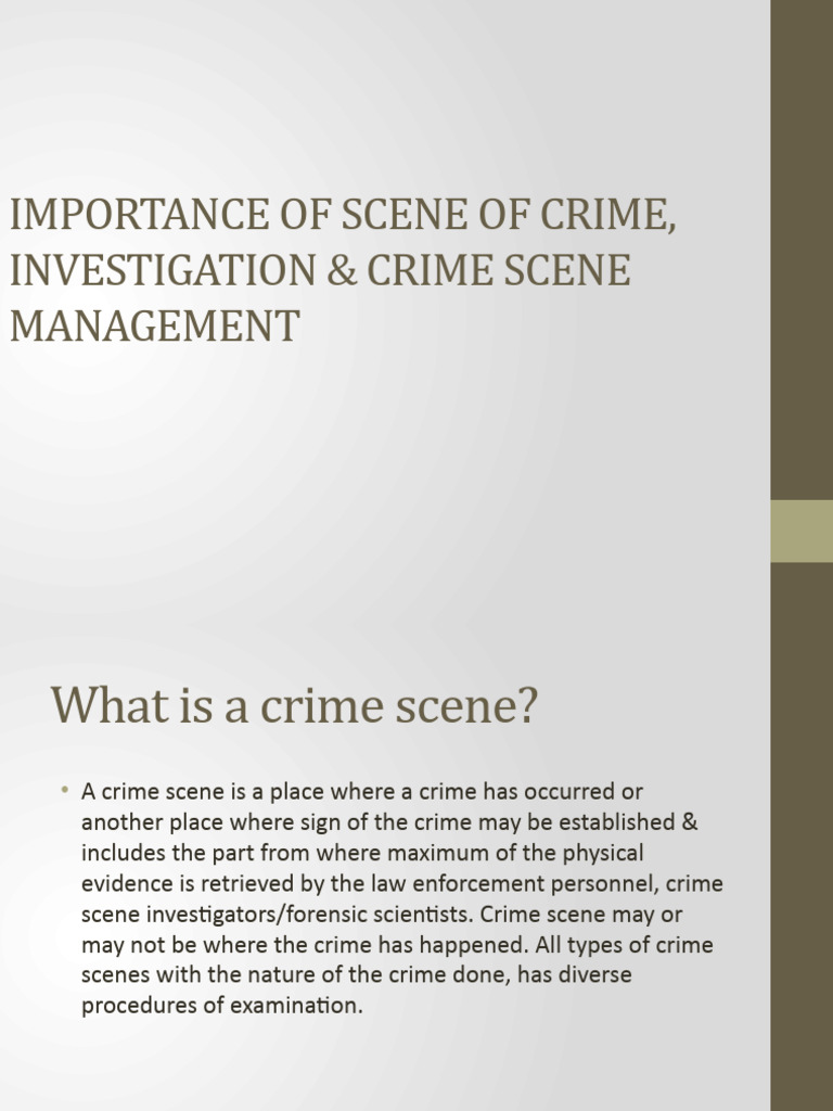 Crime Scene Investigation Essentials | PDF | Crime Scene | Criminology
