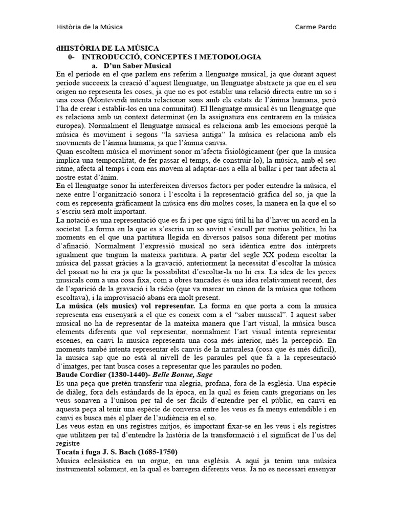 Història de La Música | PDF