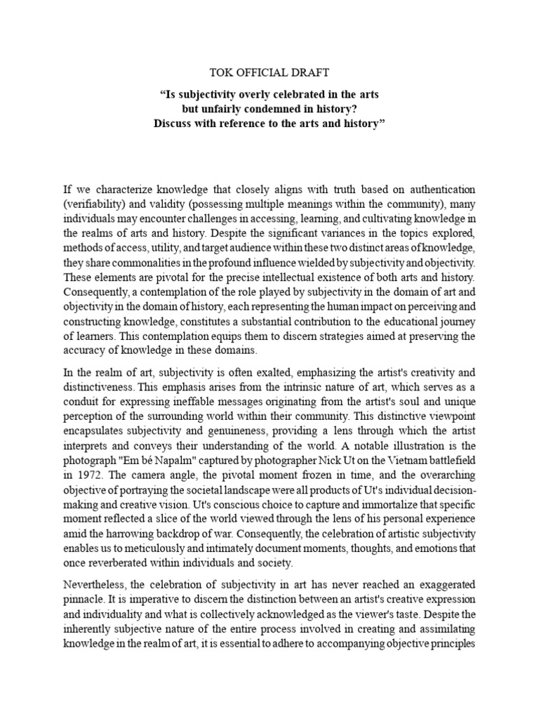 Tok Official Draft - Bang Pham | PDF | Knowledge