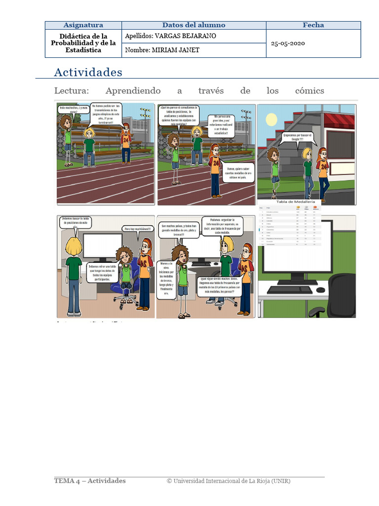 Actividad Del Comic | PDF | Estadísticas | Cómics