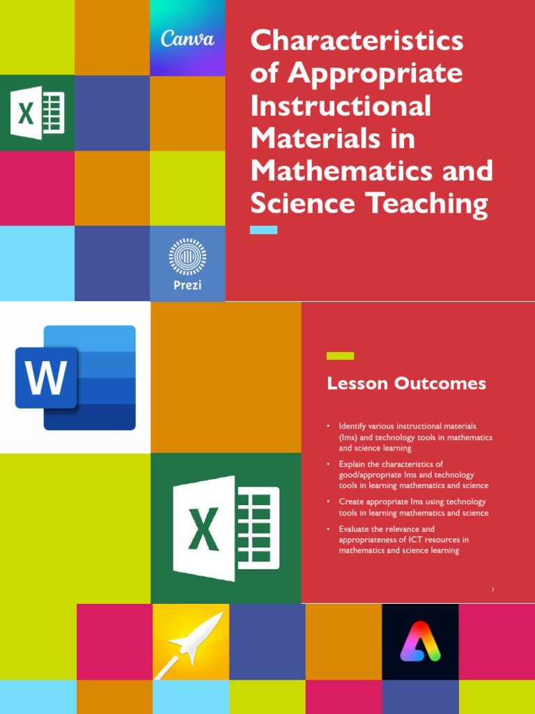 Characteristics of Appropriate Instructional Materials in Mathematics ...