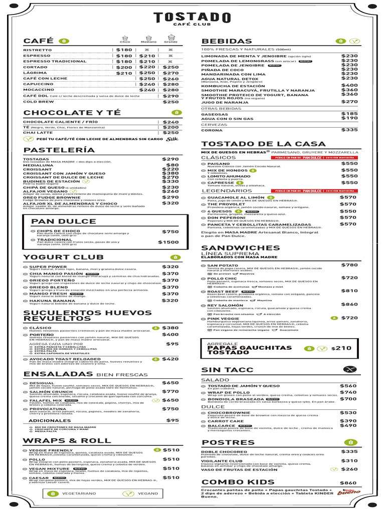 Tostado Menu Digital | PDF | Queso | Cocina