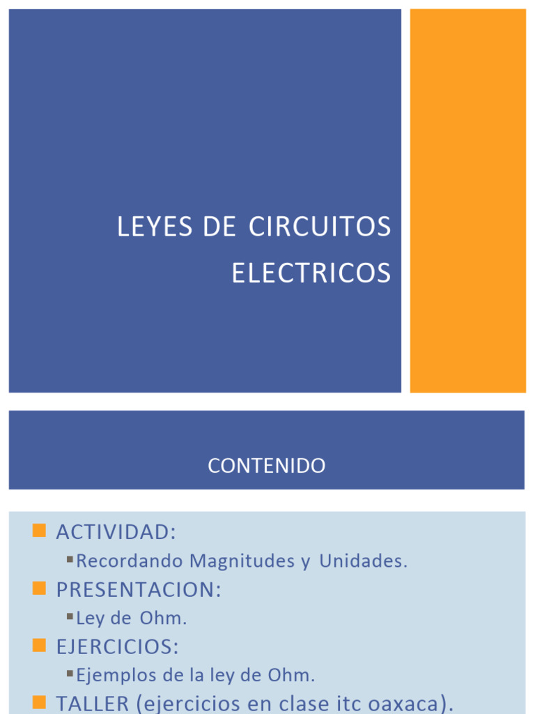 UNIDAD I MARCO TEORICO B.1) .-Leyes de Circuitos Eléctricos-Ohm-Ejercicios. | PDF | Resistencia ...
