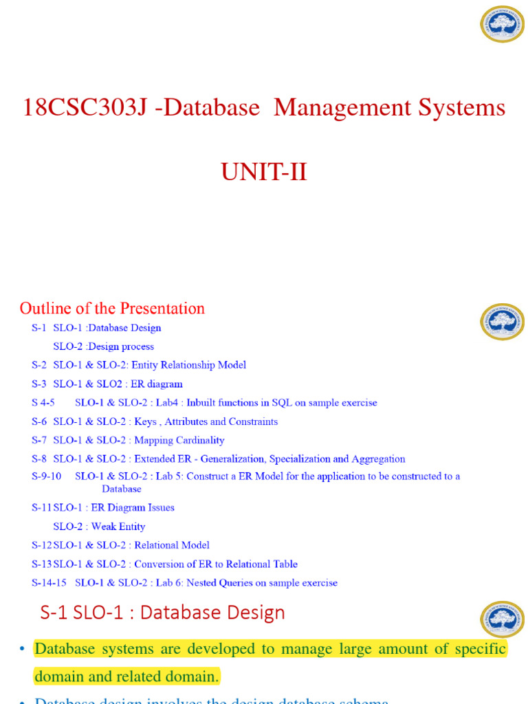 Unit-2 18csc303j Dbms | PDF | Databases | Conceptual Model