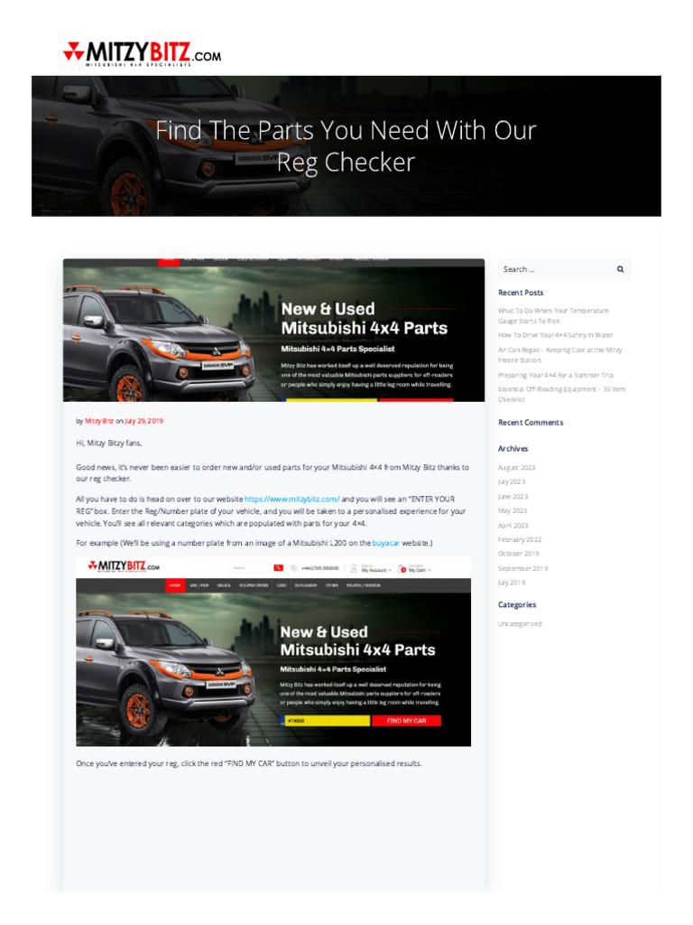 Find The Parts You Need With Our Reg Checker | PDF | Motor Vehicle ...