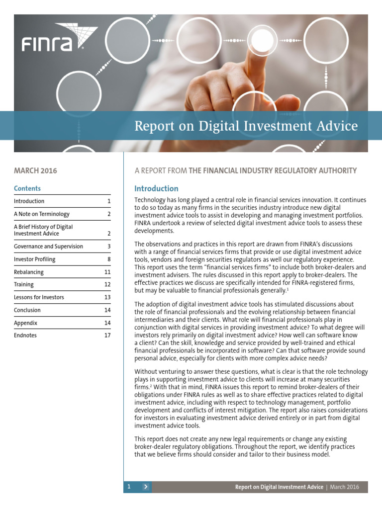 Digital Investment Advice Report | PDF | Financial Adviser | Risk