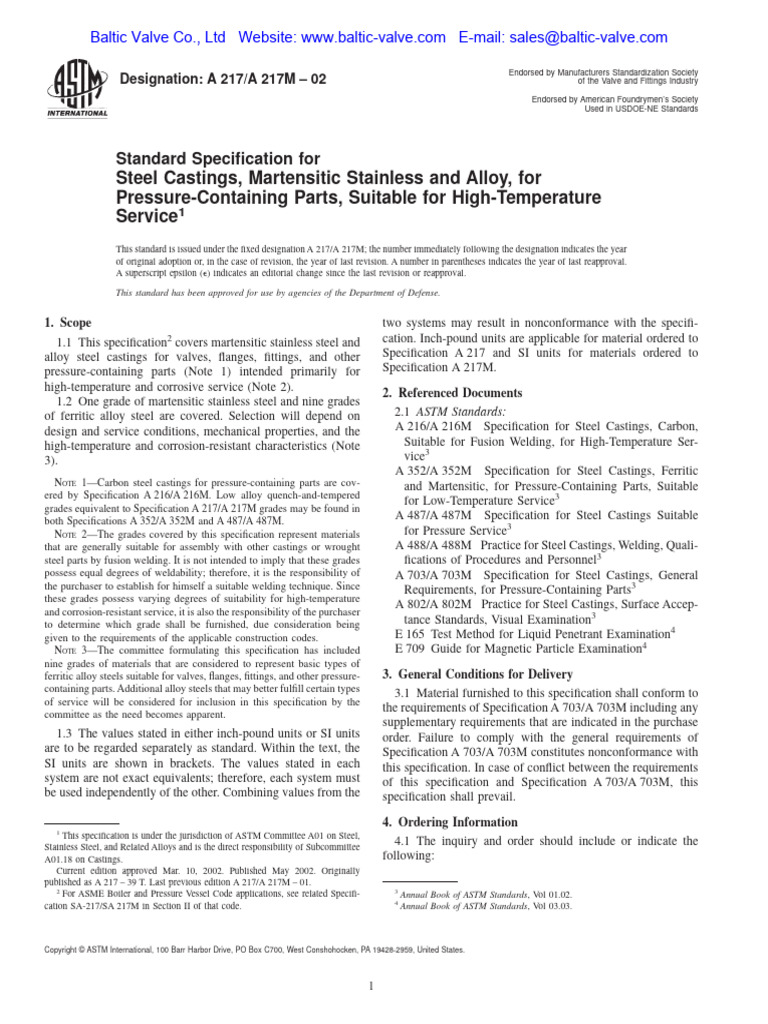 Astm A217 Series | Download Free PDF | Steel | Stainless Steel