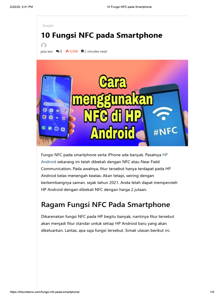 10 Fungsi NFC pada Smartphone | PDF