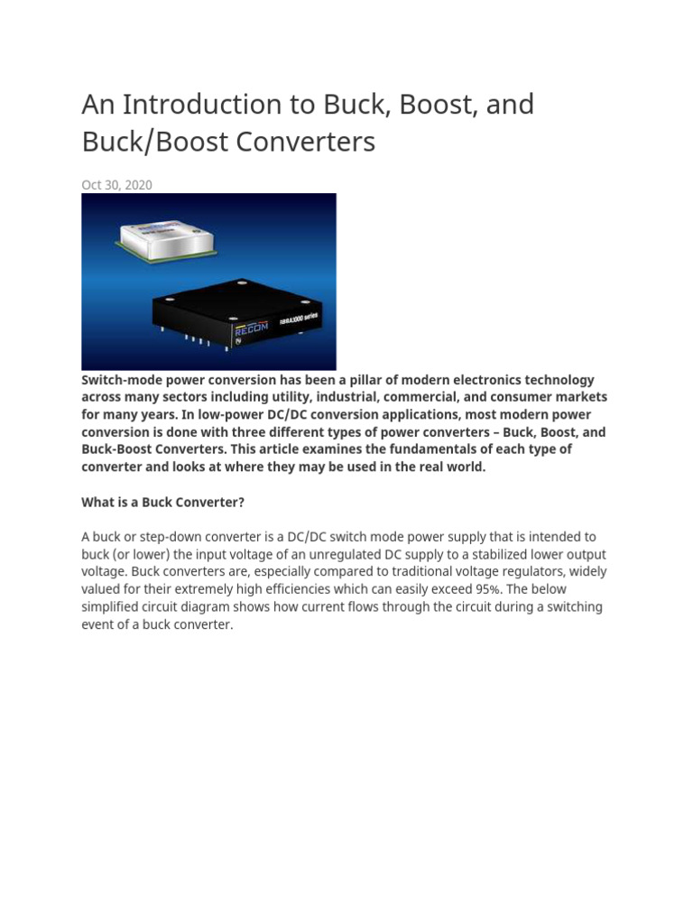 Introduction To Buck Boost BuckBoost | PDF | Direct Current | Power Supply
