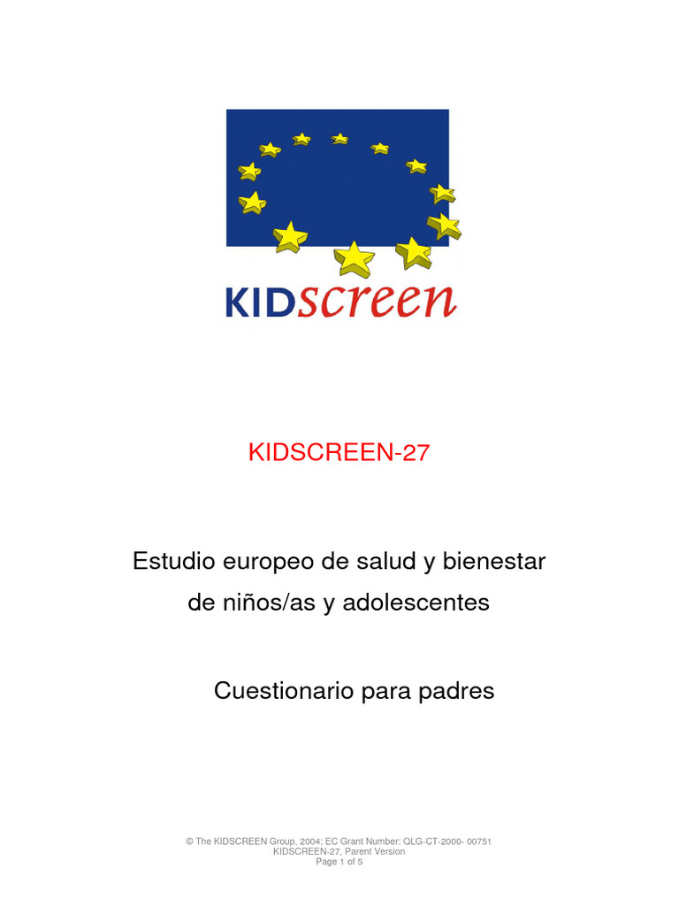 KIDSCREEN-27 Parents Spain | PDF