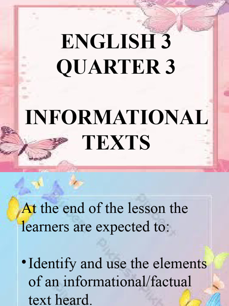 Quarter 3 in English Informational Texts | PDF | Career & Growth ...