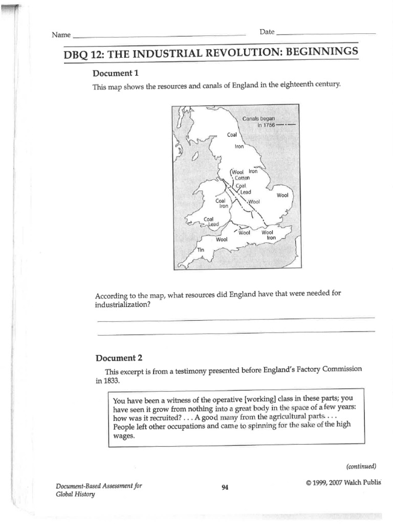 DBQ - Industrial Revolution | PDF