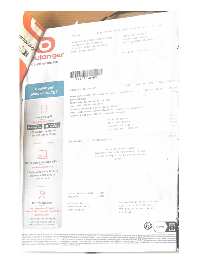 Facture Téléphone Ecouteurs | PDF