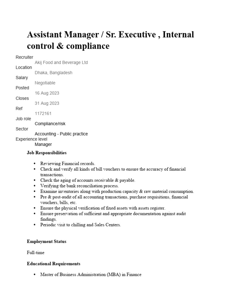 Job Akij | PDF | Finance & Money Management