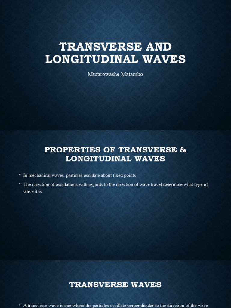 Waves: Transverse vs Longitudinal | PDF