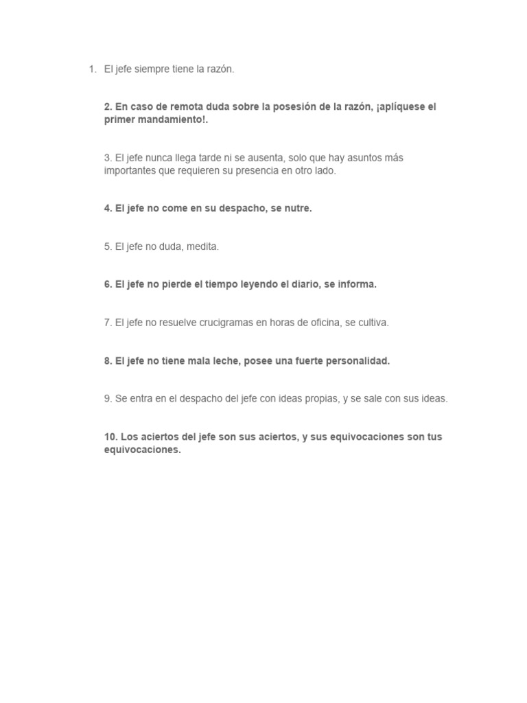 El jefe siempre tiene la razón | PDF