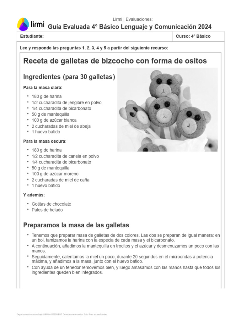 Guía Evaluada 4 Basico Lenguaje y Comunicacion | PDF | Panda gigante ...