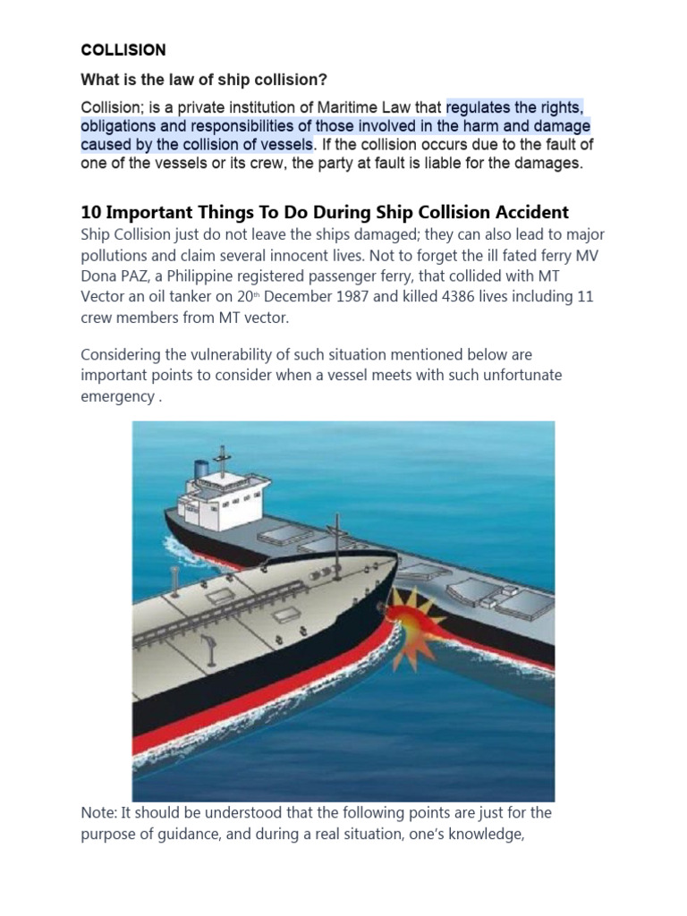 COLLISION | PDF | Ships | Watercraft