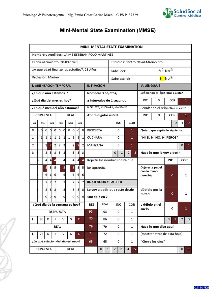 Minimental Folstein | PDF