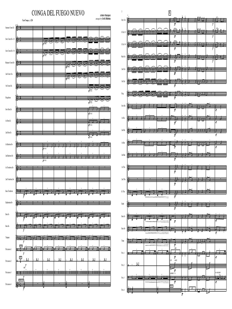 Marquez Conga Del Fuego Miniscore | PDF | Musical Instruments | Music ...