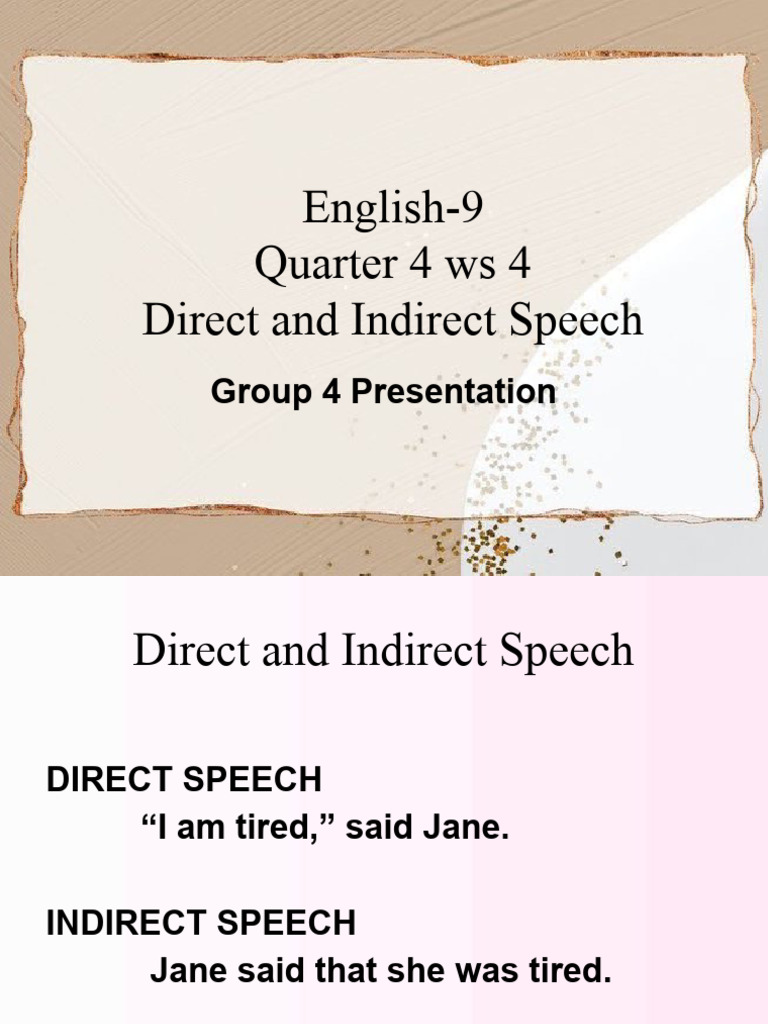 Direct and Indirect Speech Examples | PDF | Sports & Recreation