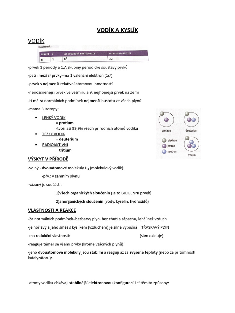 7.vodík A Kyslík | PDF