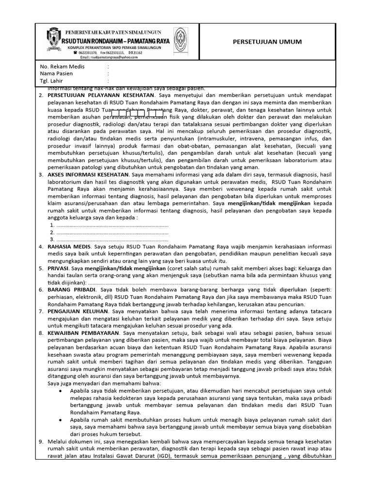 Persetujuan Umum | PDF