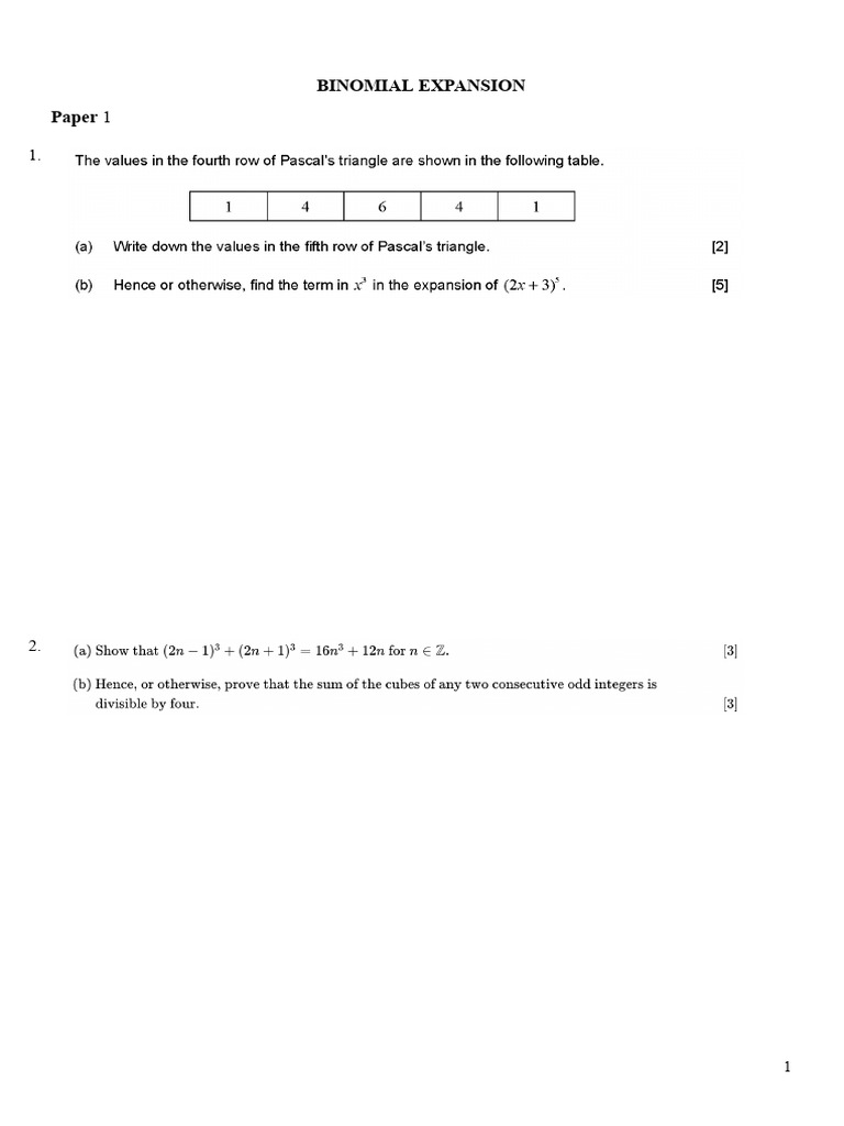 Binomial Expansion Concepts Explained | PDF