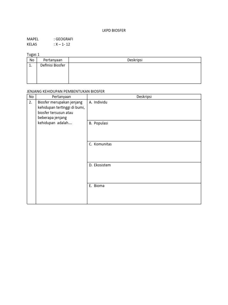 LKPD Biosfer | PDF