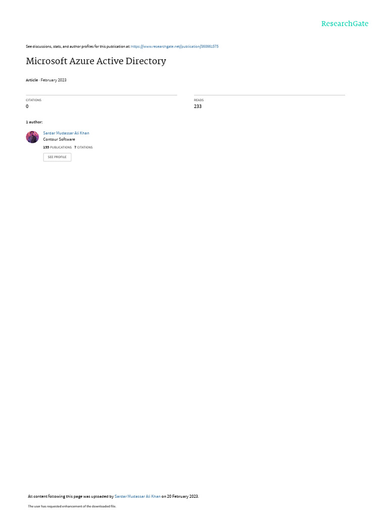 Microsoft Azure Active Directory Overview | PDF | Microsoft Azure ...