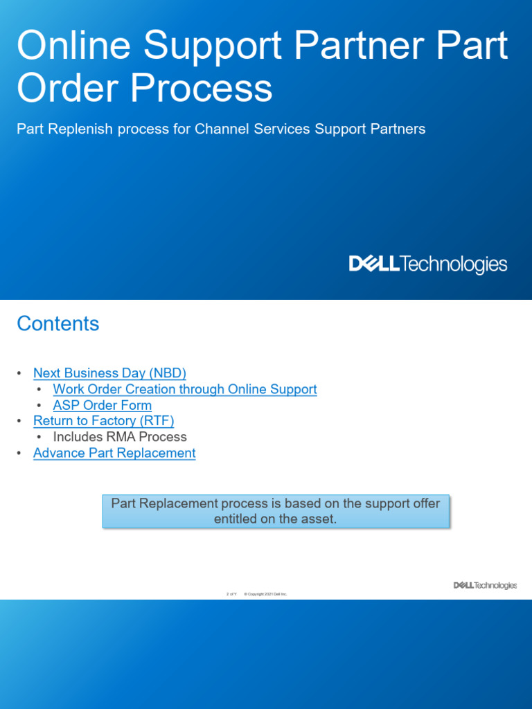DELL EMC - Part-Replacement-Process-For-Service-Partners - EN | PDF ...