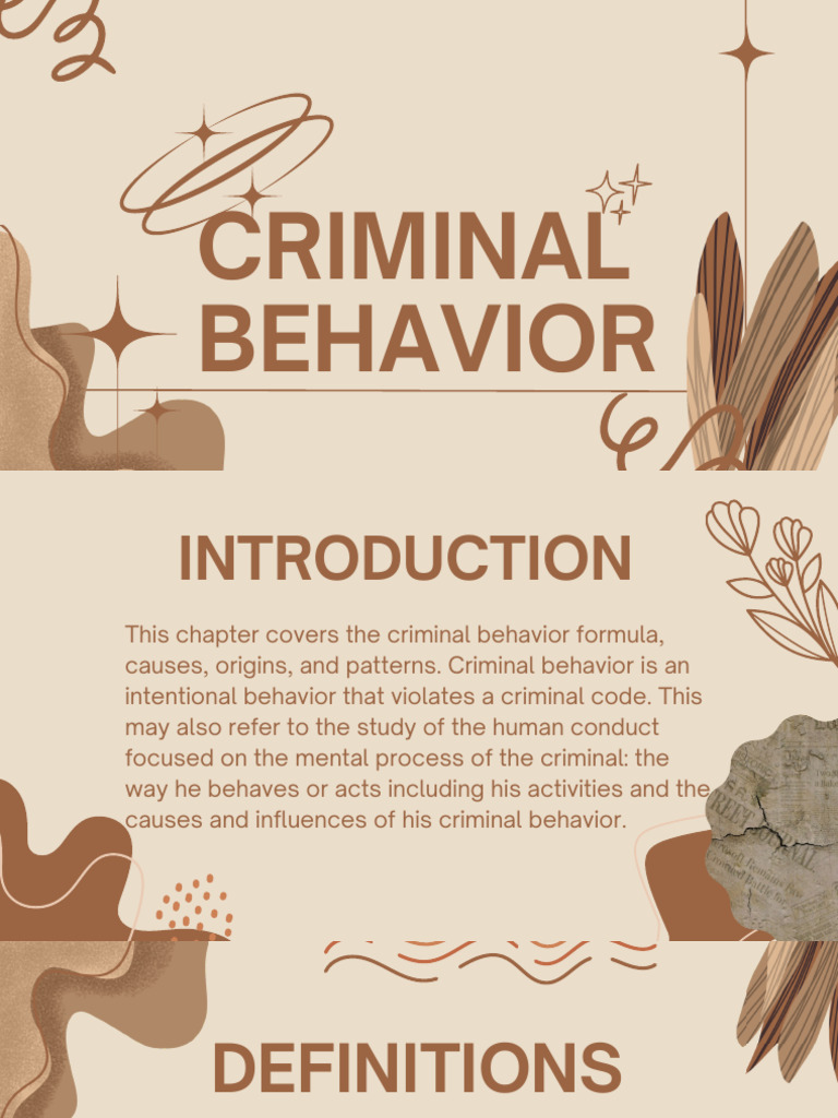 Criminal Behavior | PDF | Crimes | Crime & Violence