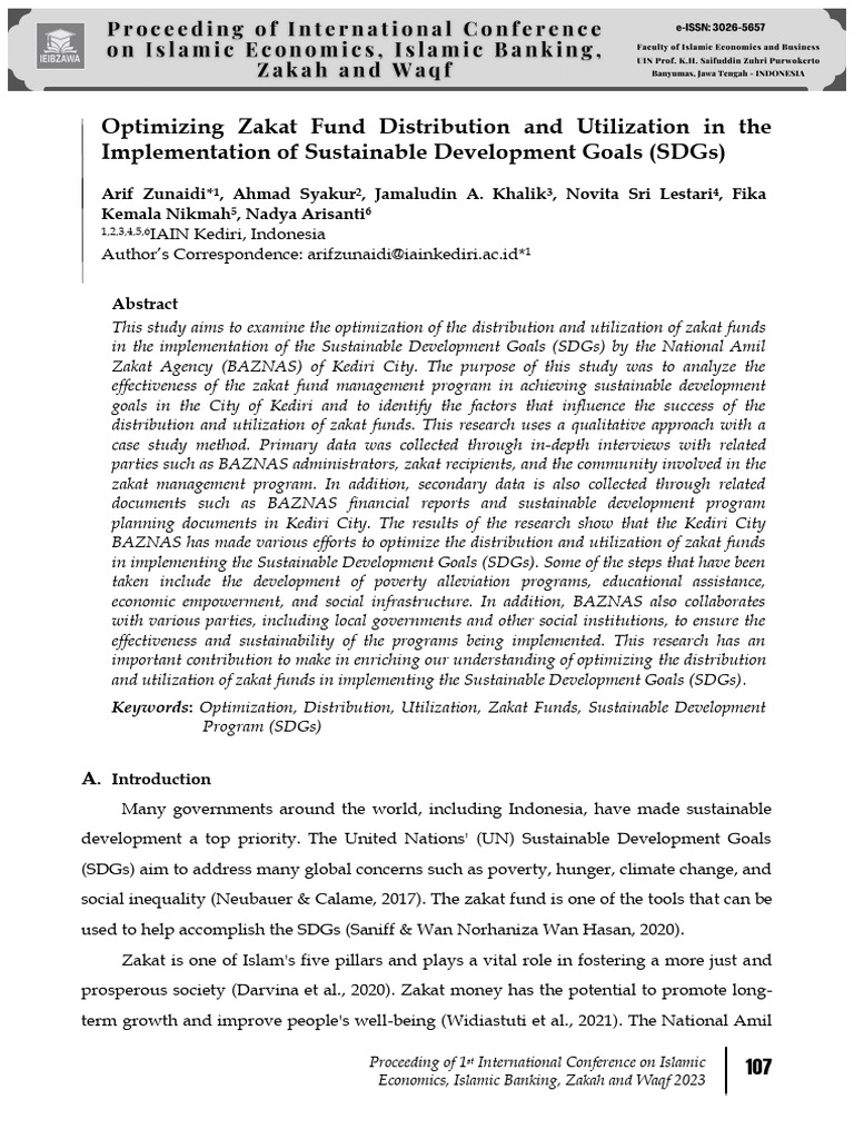 8 +Optimizing+Zakat+Fund+Distribution++pp +107-126 | PDF | Evaluation | Welfare