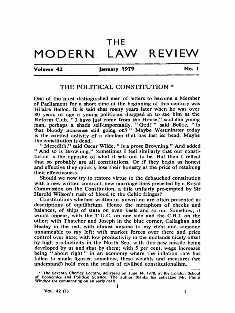 Modern Law Review - January 1979 - Griffith - The Political ...