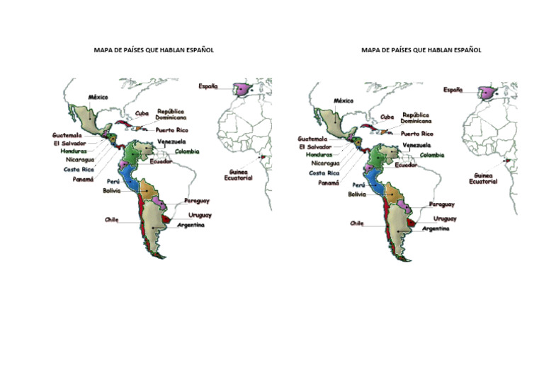 Mapa De Países Que Hablan Español Mapa De Países Que Hablan Español
