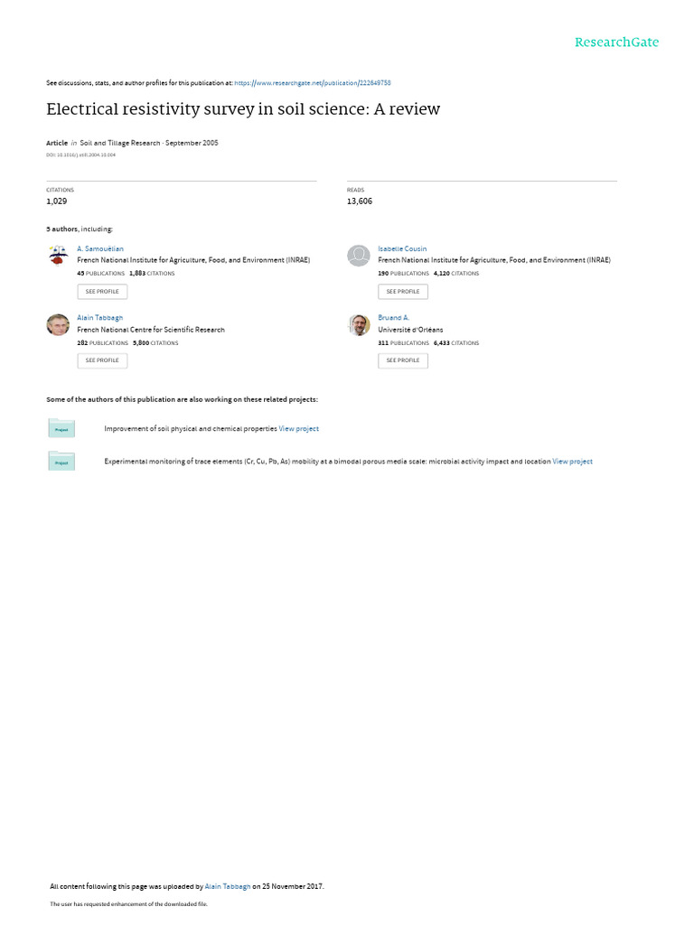 Electrical Resistivity in Soil Science | PDF | Porosity | Electrical ...