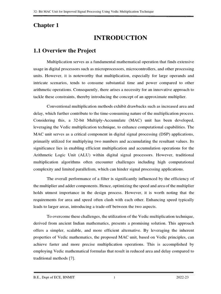 Mini-Project Report Final | PDF | Multiplication | Computer Engineering