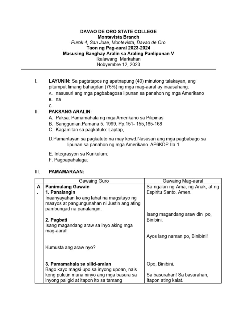 AP-LP - Docx Lesson Plan Sa AP | PDF