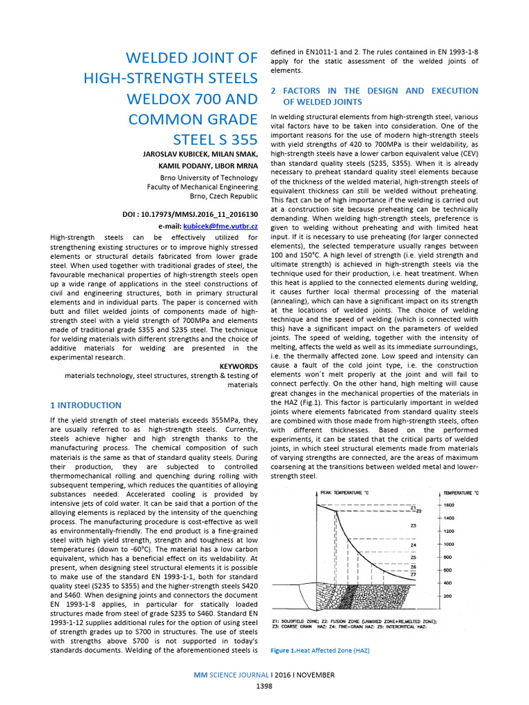 Mmscience - 2016 11 - Welded Joint of High Strength Steels Weldox 700 ...