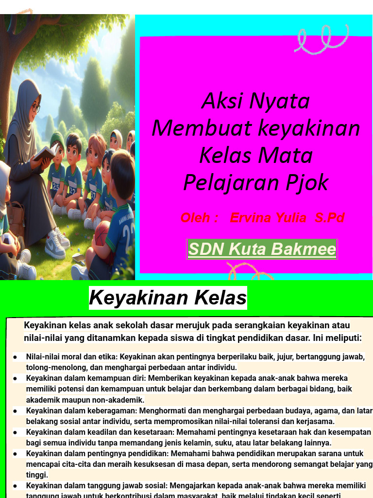 Keyakinan Kelas untuk Siswa SD | PDF