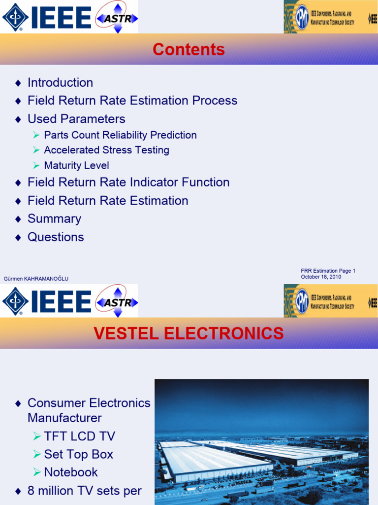 Field Return Rate Estimation for LCD TVs | PDF | Reliability ...