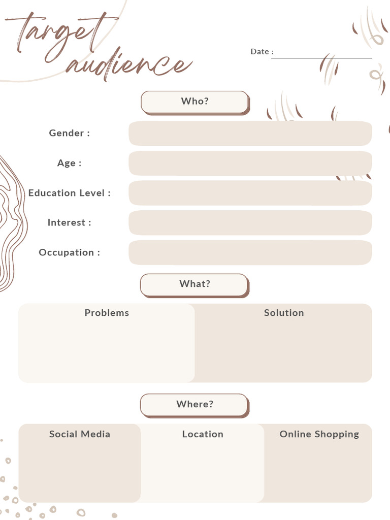Business Target Audience Planner | PDF | Career & Growth | Social Science