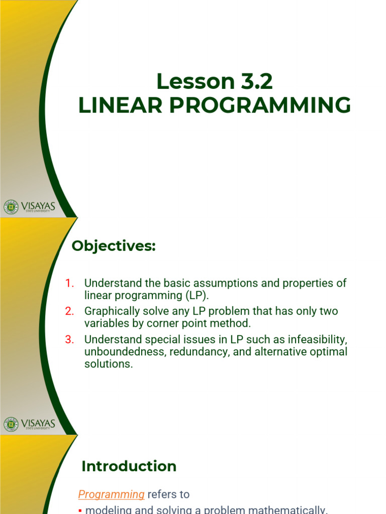 Mgmt114n Module 3 Linear Programming Pdf Linear Programming Mathematical Optimization