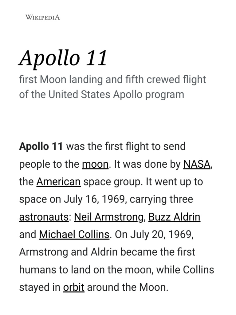Apollo 11: First Moon Landing Mission | PDF | Apollo 11 | Apollo Program